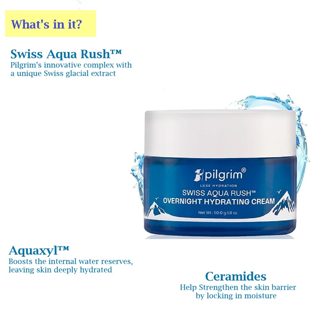 Pilgrim Swiss Aqua Rush™ Overnight Hydrating Face Cream | Crafted with ...